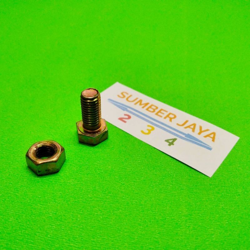 Jual BAUT MUR 6 X 15 PER 10 PCS KUNING BMK TERMURAH | Shopee Indonesia