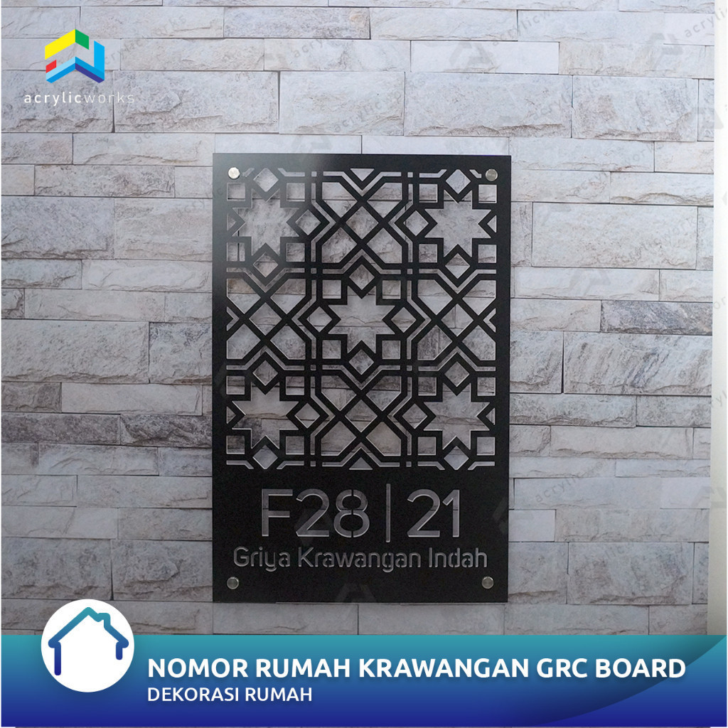 Jual NOMOR RUMAH MODEL KRAWANGAN MOTIF BISA CUSTOM BAHAN GRC BOARD peking aman | Shopee Indonesia