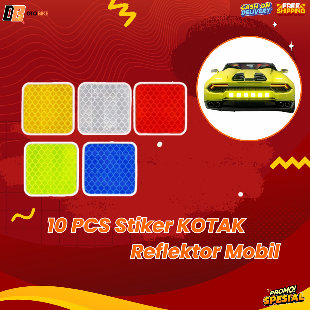 Jual (OTO BIKE) 10 PCS Stiker Reflektor Mobil / Car Warning Sticker ...