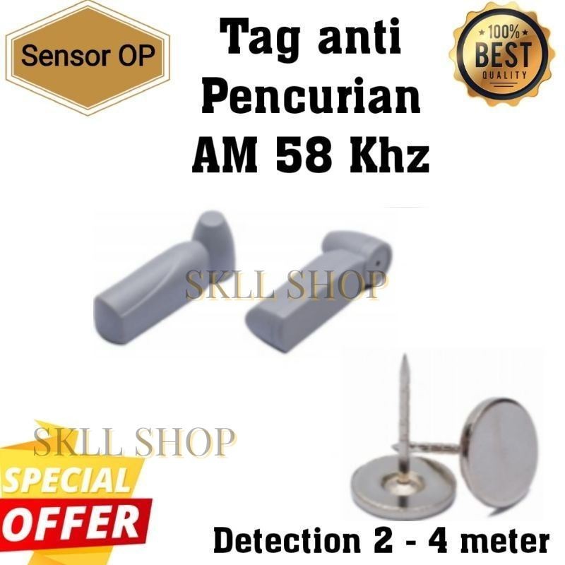 Jual 50PCS Sensor OP alarm toko butik supermarket Tag AM include pin ...