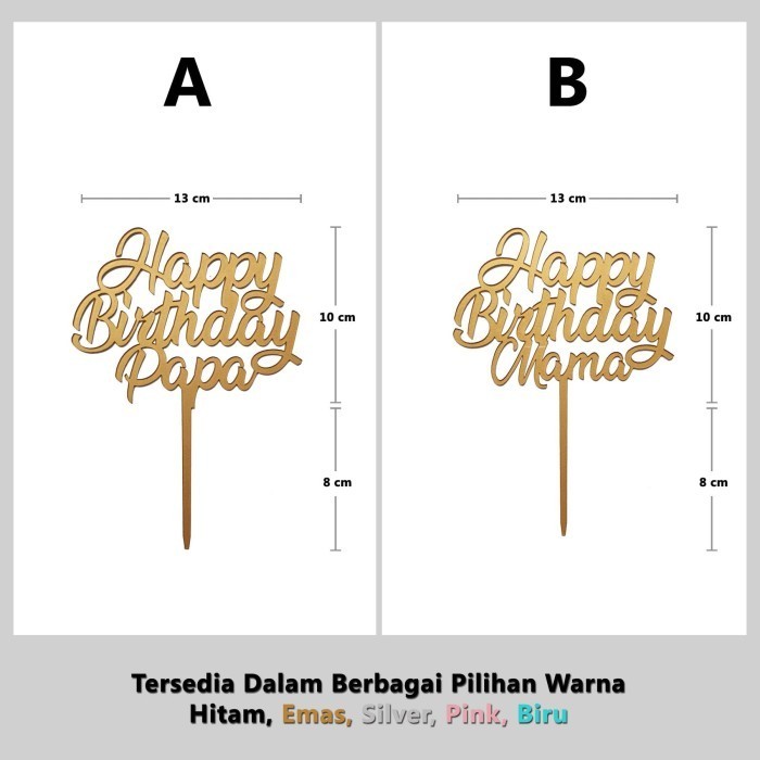 Jual Best Quality~ Cake Topper / Topper Kue - Happy Birthday Papa ...