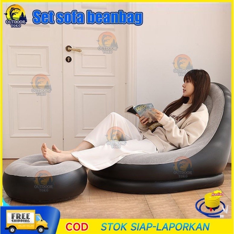 Jual SOFA ANGIN+SANDARAN BAHAN BULU TIDAK PANAS READY Sofa Santai Angin ...