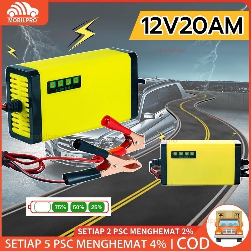 Jual CAS CASAN AKI MOTOR MOBIL 12V 2A 12V/12A PORTABLE OTOMATIS CHARGER ...