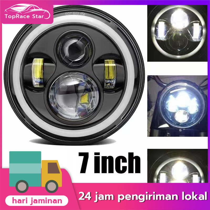 Jual Lampu LED DOT SAE Daymaker 7 inch inci BULAT Halo Ring Batok Lampu ...
