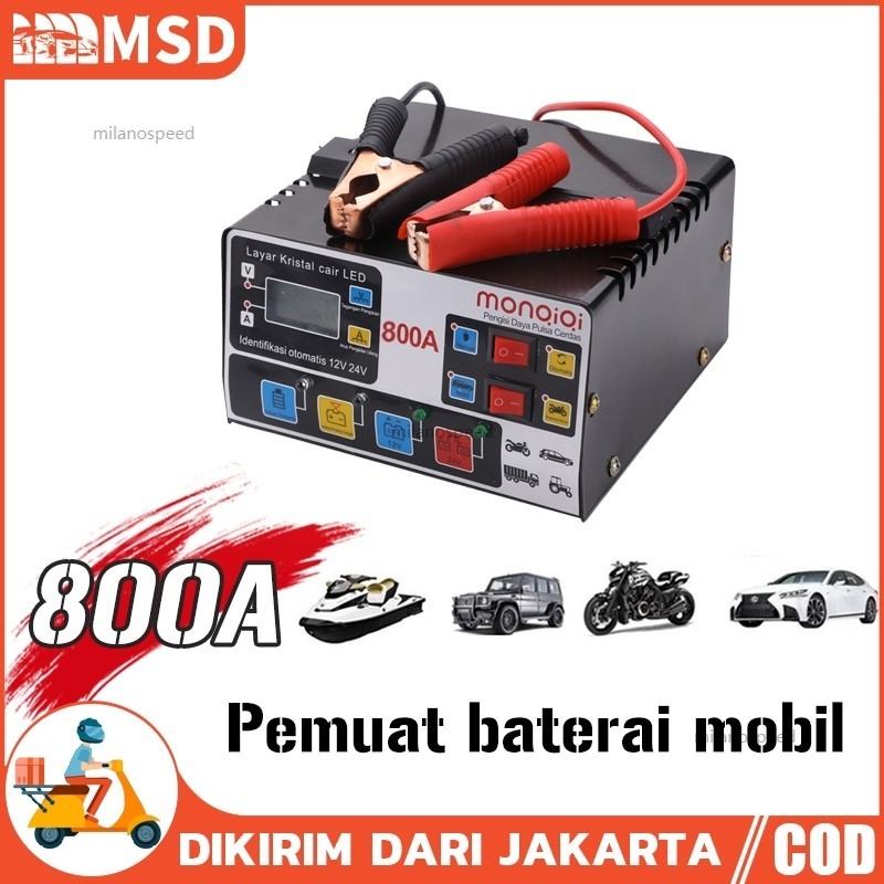 Jual Charger Aki Otomatis 12V-24V Smart Intelligent Auto Repair Mobil Pengisi daya Chip 220W ...