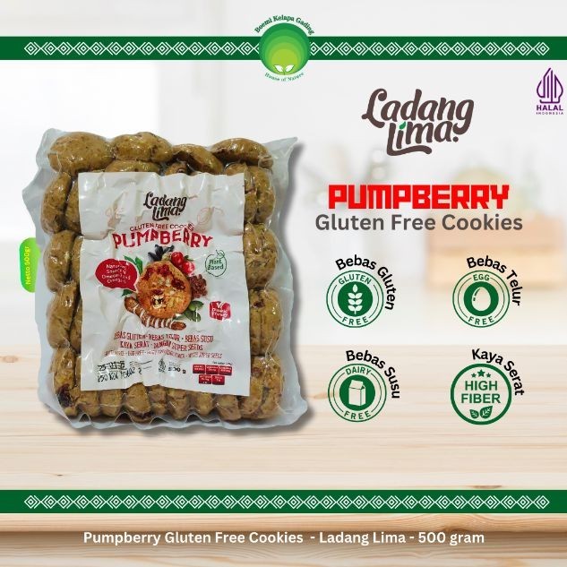 Jual Cookies Pumpberry Kemasan 500 gram Snack Sehat Gluten Free Ladang ...