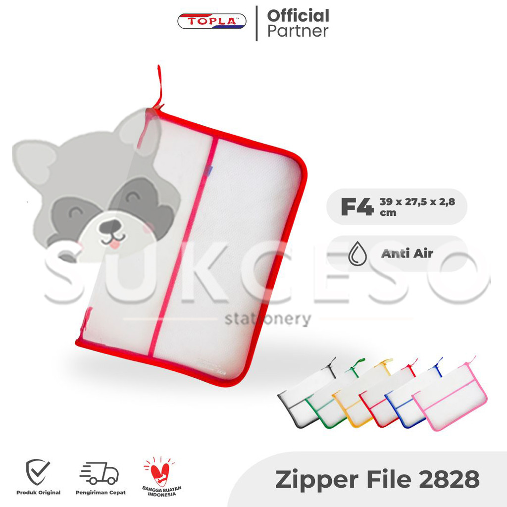 Jual TOPLA Zipper File ZF-2828 Folder Map Document F4 SATUAN Warna ...