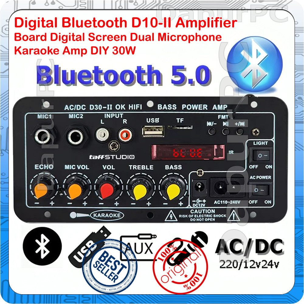 Jual Digital Bluetooth D10-II Amplifier Board Digital Screen Dual ...