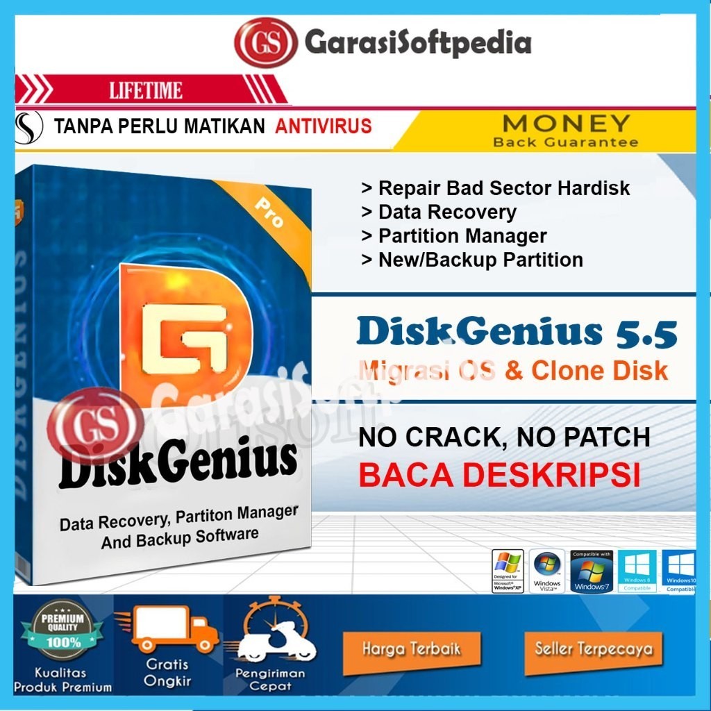 Jual DiskGenius Kloning Disk Data Recovery Partition Repair Bad sector ...