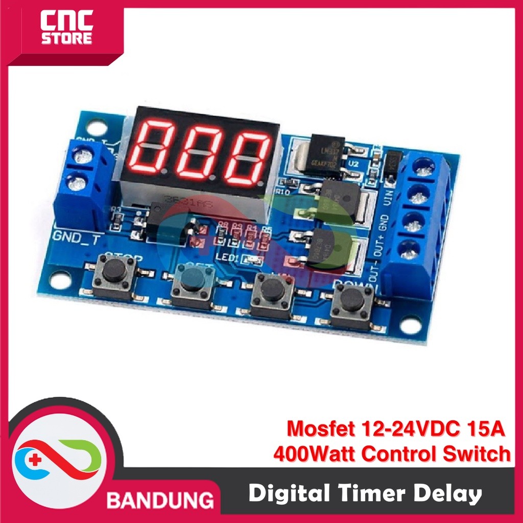 Jual DIGITAL TIMER DELAY ON OFF MOSFET 12-24V DC 15A 400WATT CONTROL ...