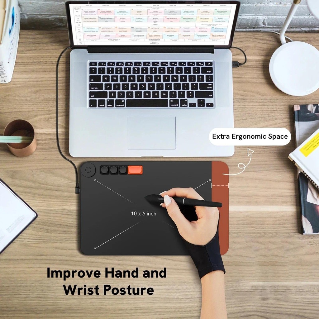 Jual 10x6 Inch Drawing Tablet Digital Graphics Tablet With 4 DIY ...