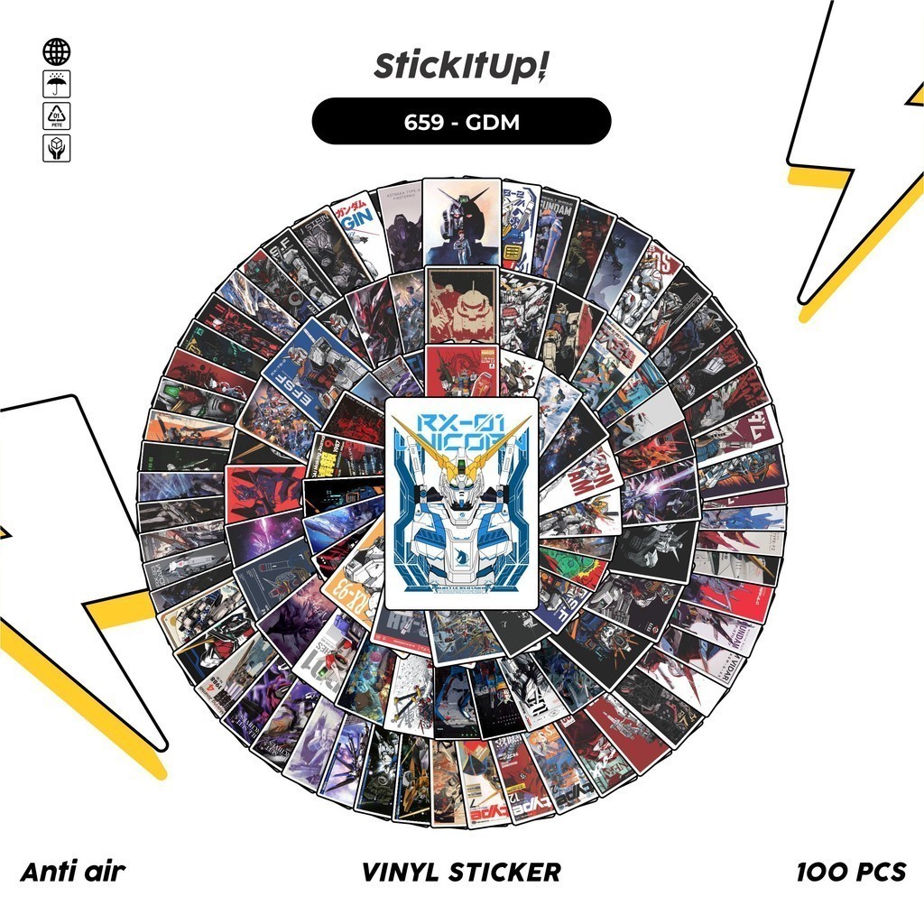 Jual COD 100 Pcs Stiker Pack Mini Poster Gundam Lucu Aesthetic Vynil ...