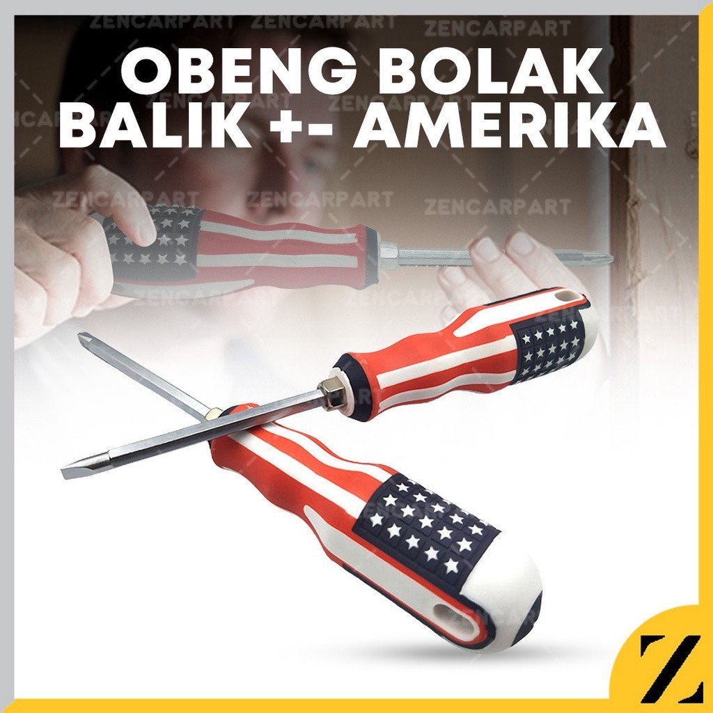Jual OBENG MIN PLUS AMERIKA 2IN1 2 IN 1 OBENG BOLAK BALIK | Shopee ...