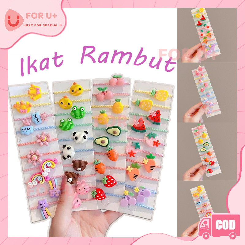 Jual 10PCS Set Ikat Rambut Anak Icon Karakter / Ikat Rambut Karet Anak ...
