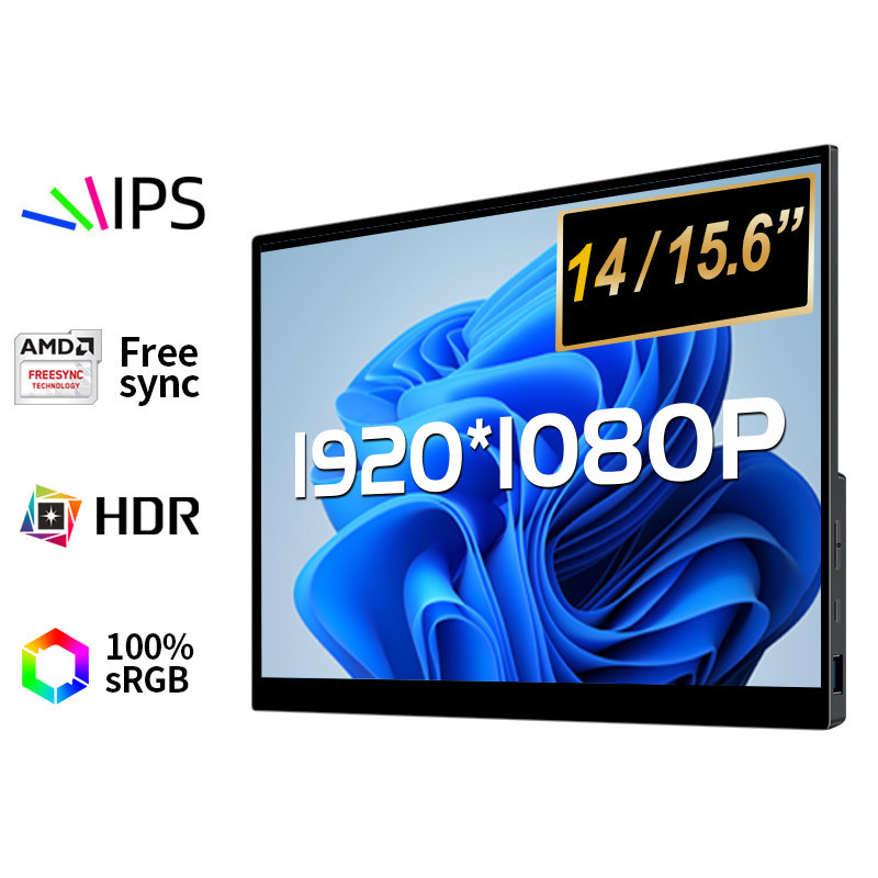 Jual 14/15.6 Inch 1920x1080p Portable Monitor 100%sRGB 350Nit with ...
