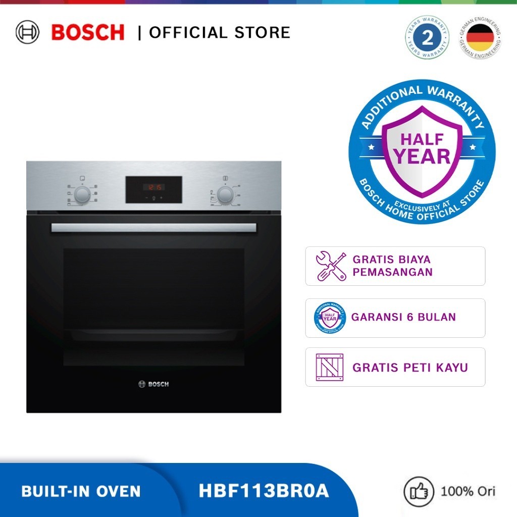 Jual Bosch HBF113BR0A Built-In Oven / Oven Tanam Stainless Steel Serie ...