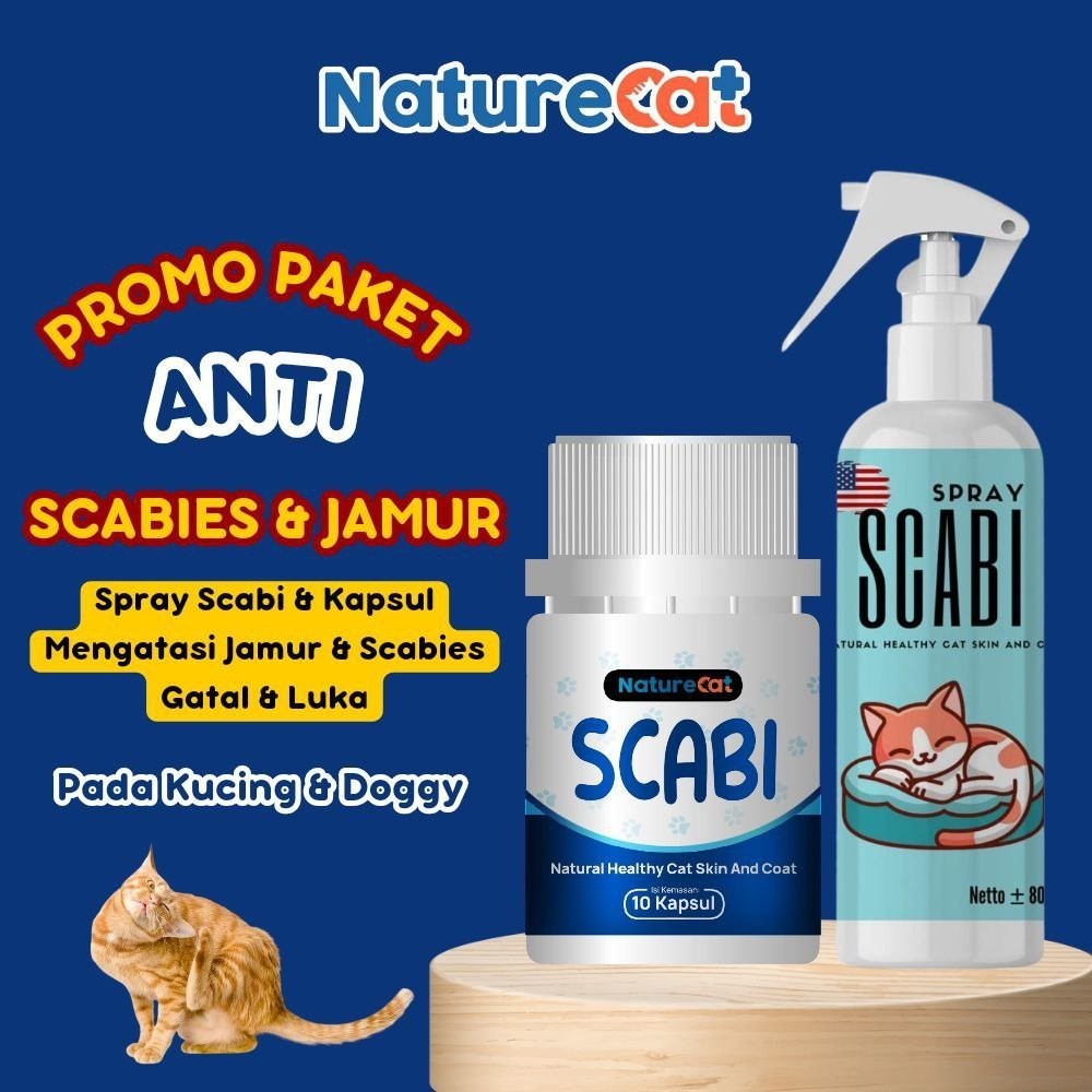 Jual Nature Cat Paket Spray Scabi Dan Kapsul Scabi Vitamin Kucing ...