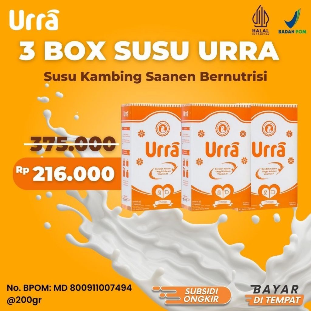 Jual 3 Box Susu Kambing Urra 200g Solusi Agar Anak Lahap Makan dan ...