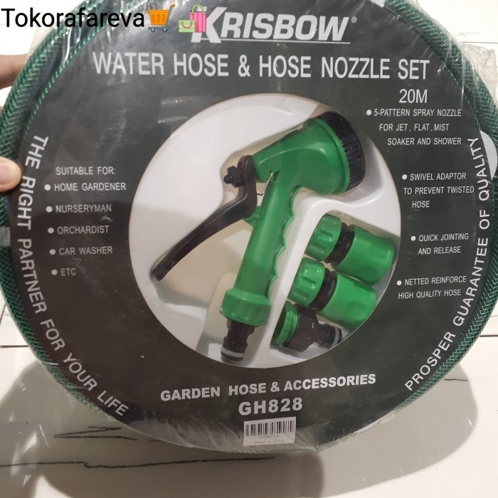 Jual Krisbow Set Selang Taman Dan Pipa Semprot ½ Inci X 20m | Shopee ...