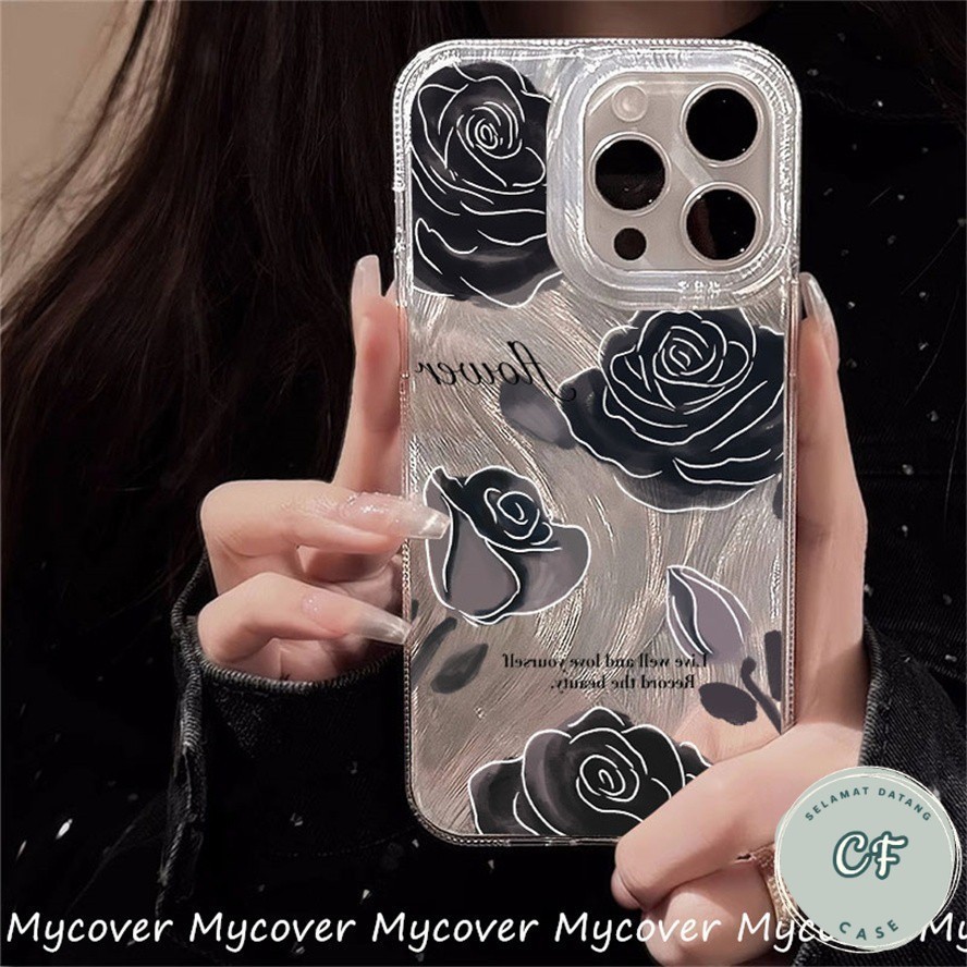 Jual Casing ponsel fashion kasa bulu mawar hitam cocok untuk iPhone X ...