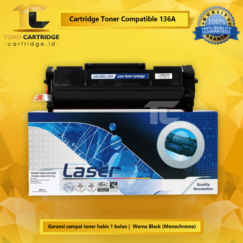 Jual Compatible Cartridge 136A W1360A Chip Toner W1360A Printer HPC ...