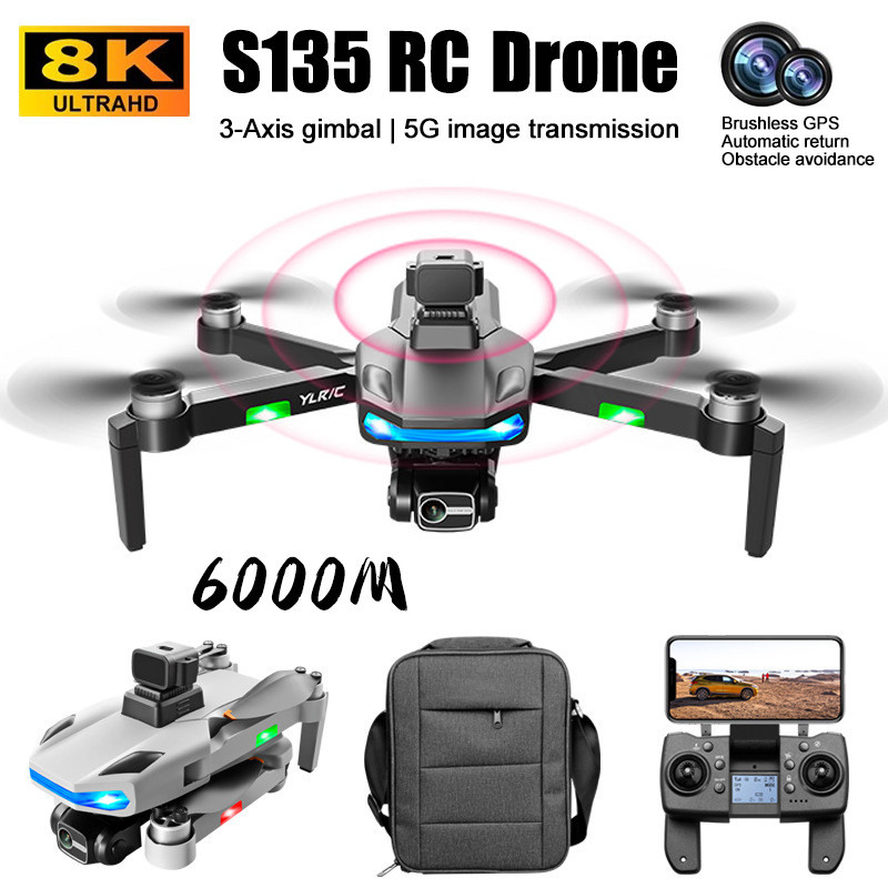 Jual New S135 Pro Professions Drone 8K HD Dual Camera 5G FPV GPS Return Brushless Motor 360 ...