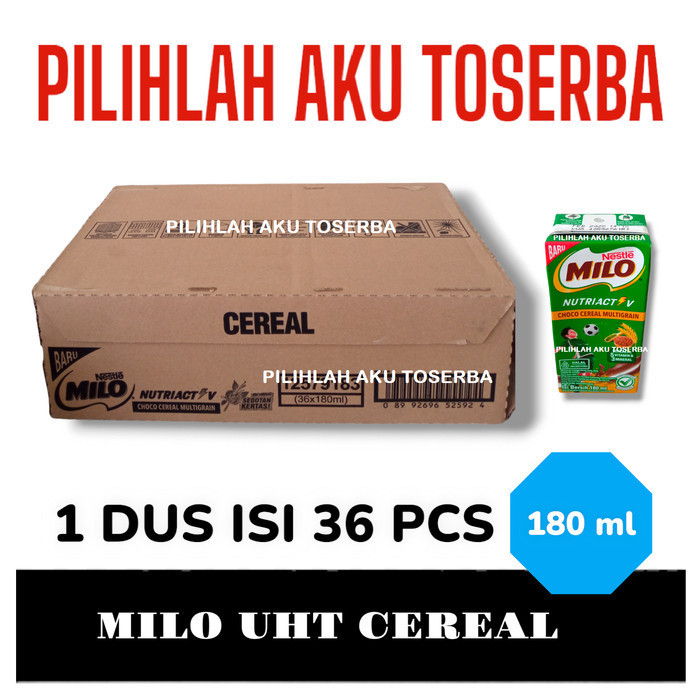 Jual Susu Milo UHT Kotak CHOCO CEREAL 180 ml - ( HARGA 1 DUS isi 36 ...