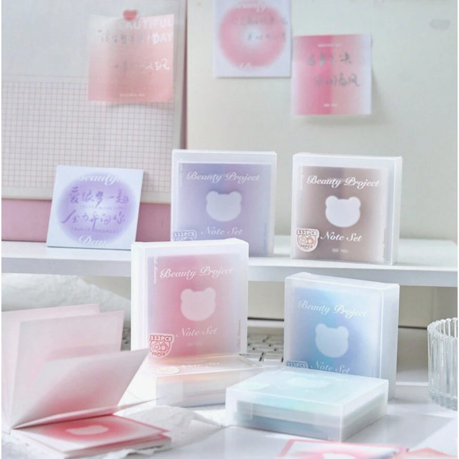 Jual Memo Planner Notepad Isi 112 Pcs/ Pack Set GRADIENT BLUSH Notes ...