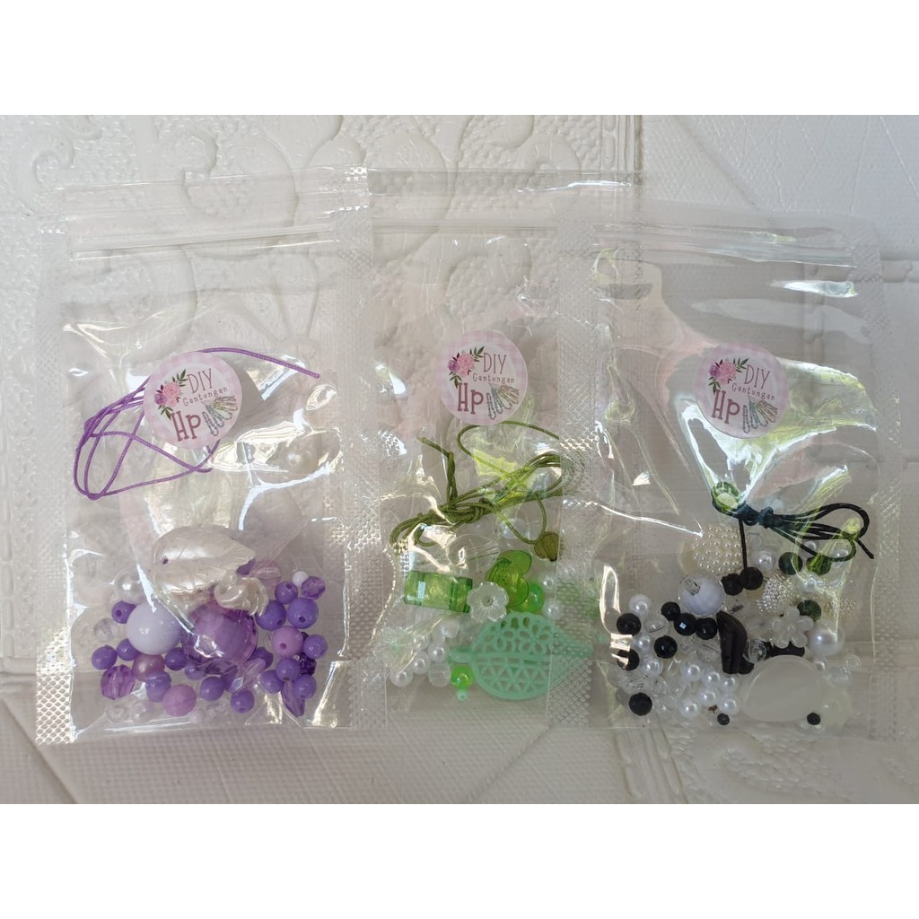 Jual Set manik-manik DIY / Manik -manik gantungan hp / Strap handphone ...
