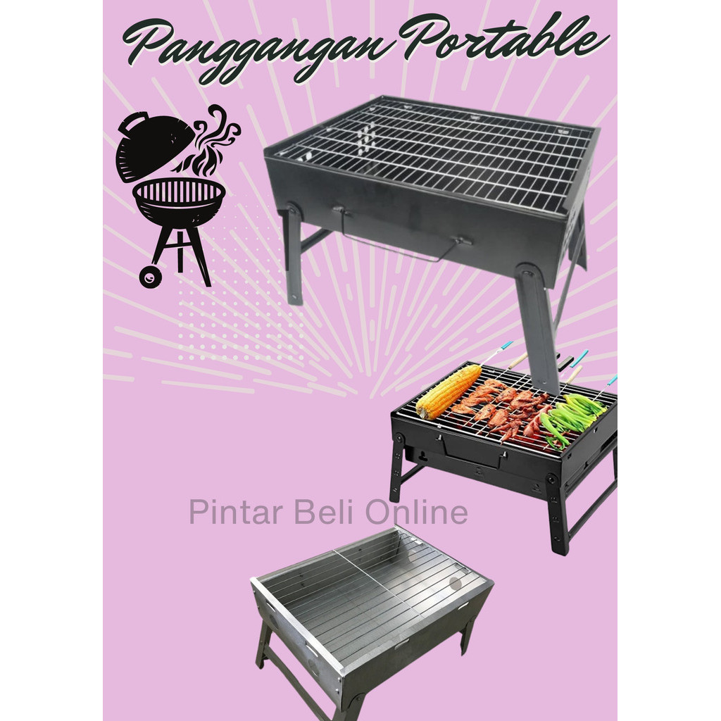 Jual Alat Panggang Barbeque Grill Pemanggang Portable Camping Lepas ...