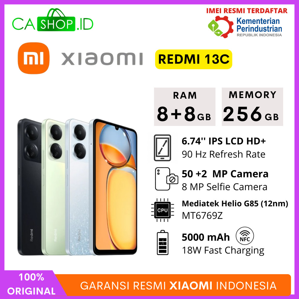 Jual Xiaomi Redmi 13C - 8/256GB + 6/128GB - 50MP G85 New Ori Garansi ...