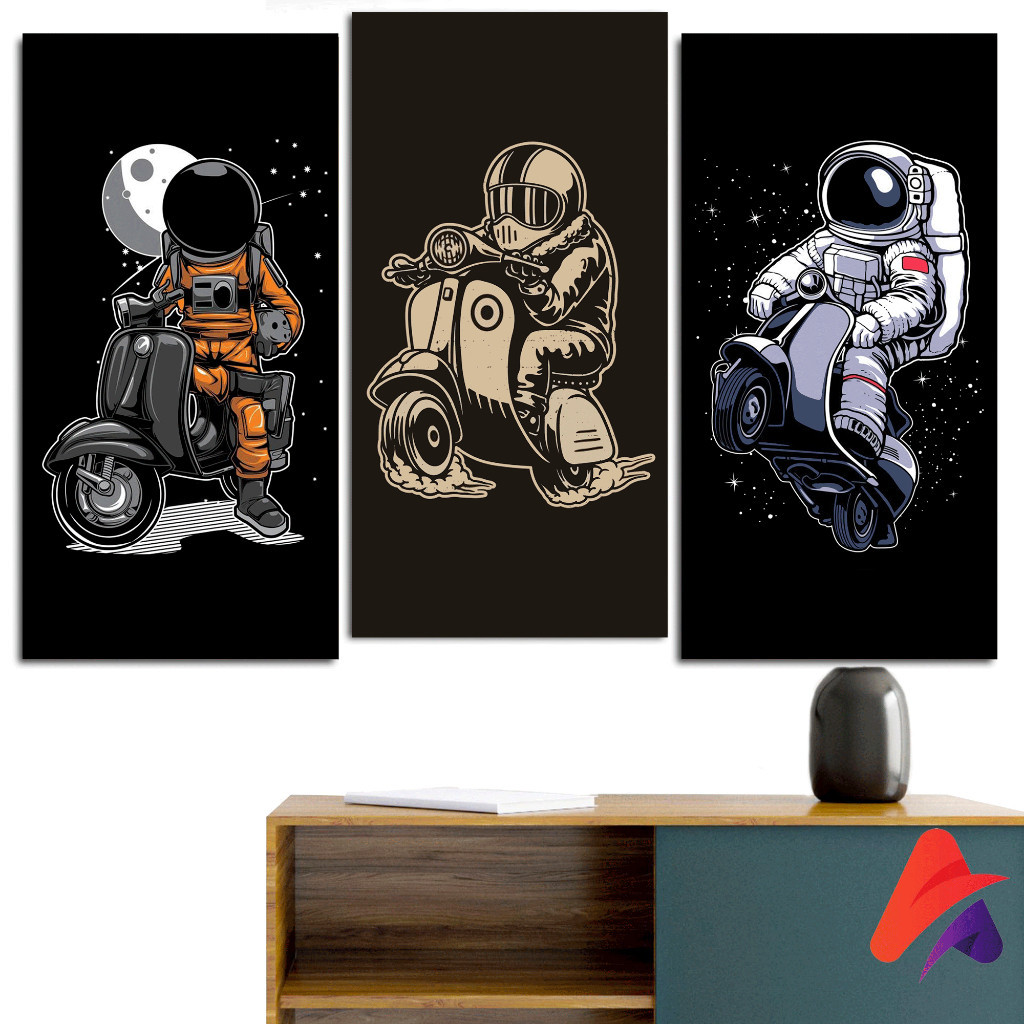 Jual HIASAN DINDING ASTRONAUT VESPA GOKIL (15X30 CM) WALL DECOR HIASAN ...