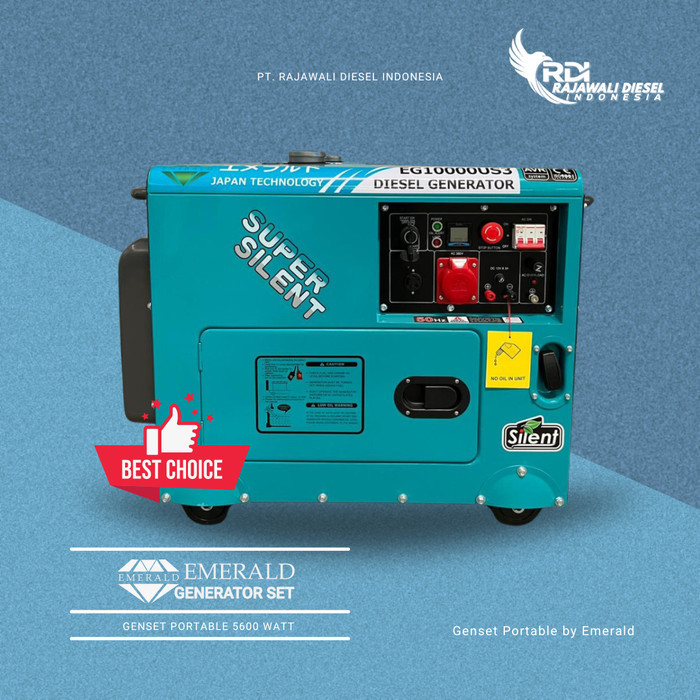 Jual GENSET 7 KVA / 5000 WATT 1 PHASE EMERALD EG10000US SILENT JAPAN ...