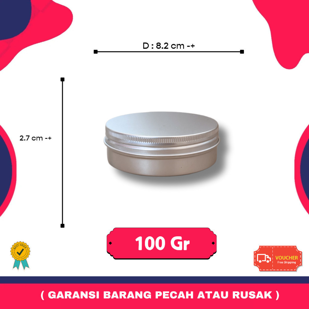 Jual Pot Pomade Aluminium 100gr Tin Can | Kaleng Pomade Aluminium 100 ...