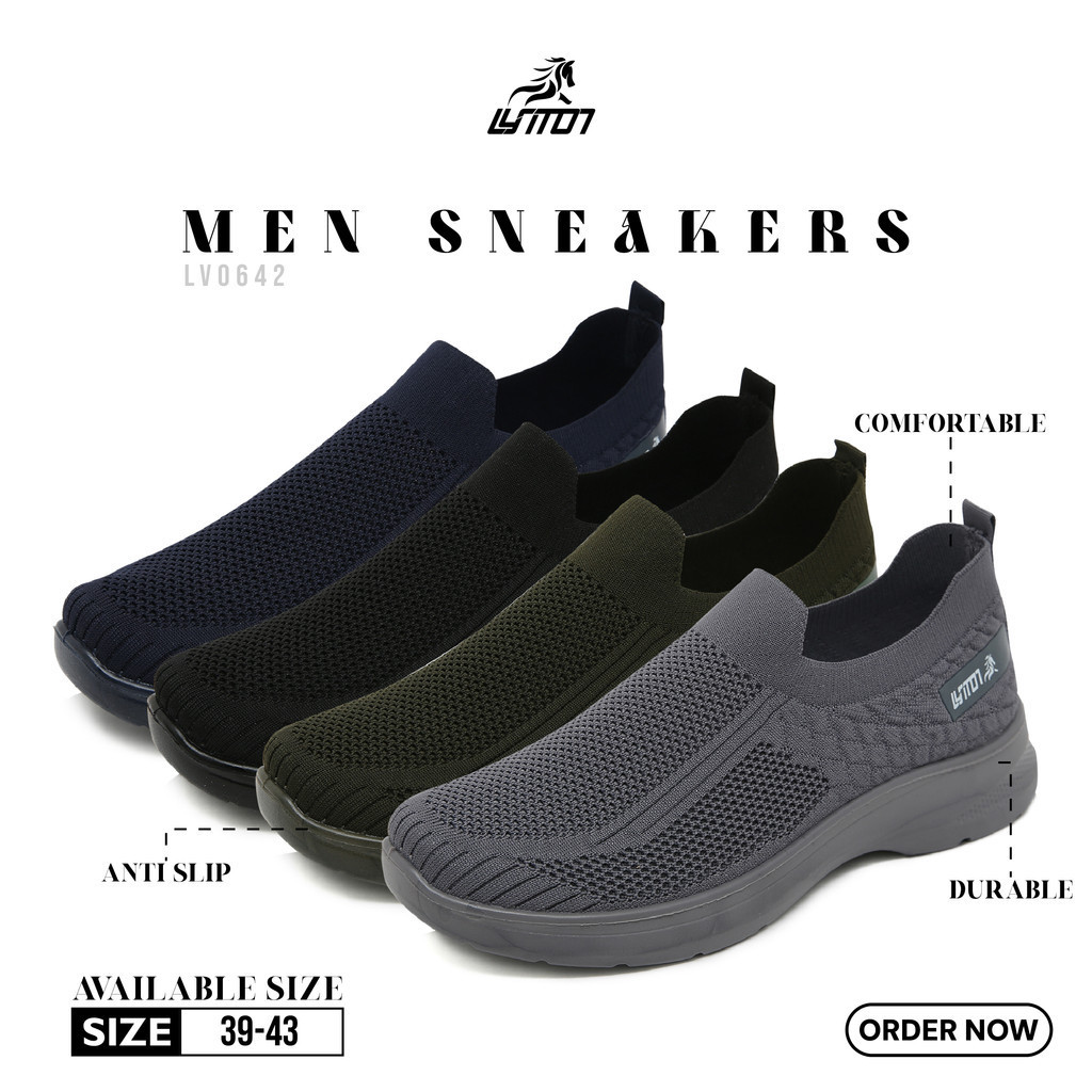 Jual EVR Jaehyun Sepatu Rajut Pria Tanpa Tali Korean Style Sepatu Sport ...