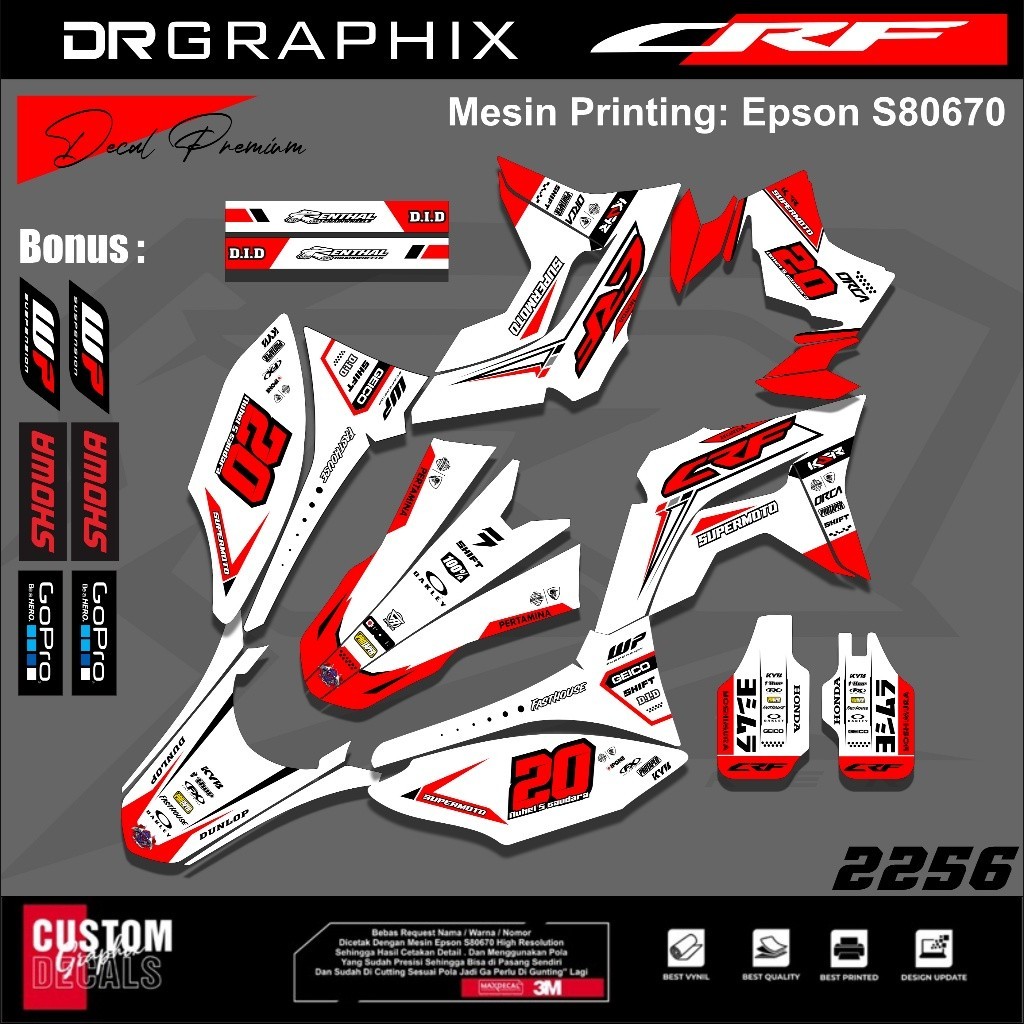 Jual Decal Honda Crf 150L Putih Grafis Full Body Keren Minimalis Simple ...