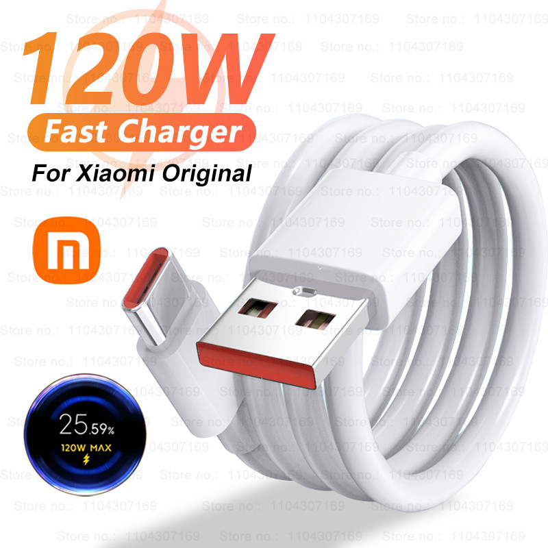 Jual Original 120W USB Turbo Fast Charging Cable For Xiaomi mi 15 14 13 ...