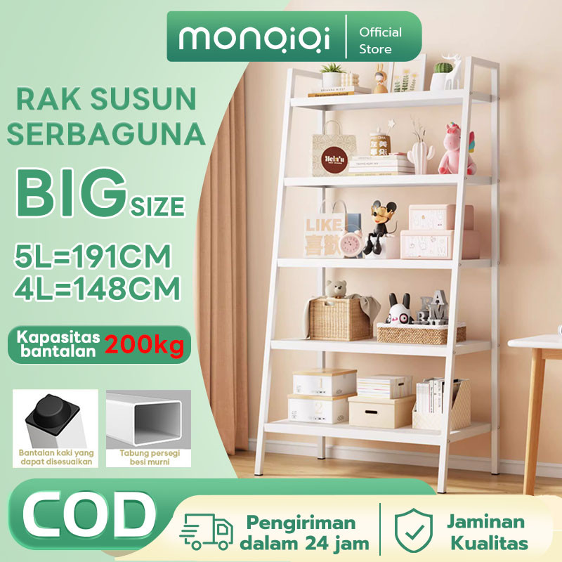 Jual MONQIQI Rak Besi Susun Rak Pajangan Minimalis Rak Penyimpanan Rak Besi 5 Tingkat Rak Bunga ...