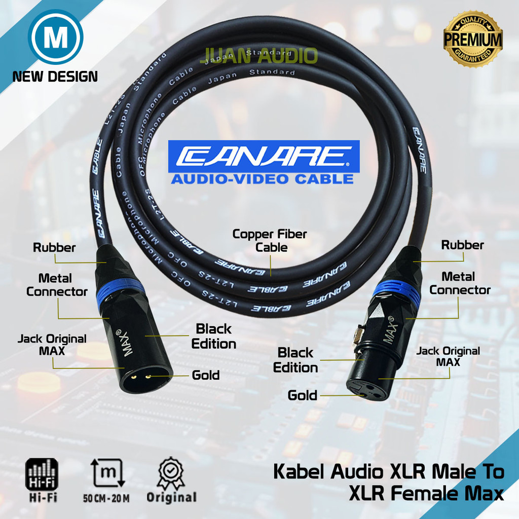 Jual Kabel Audio Profesional Canon XLR Male To XLR Female MAX ...