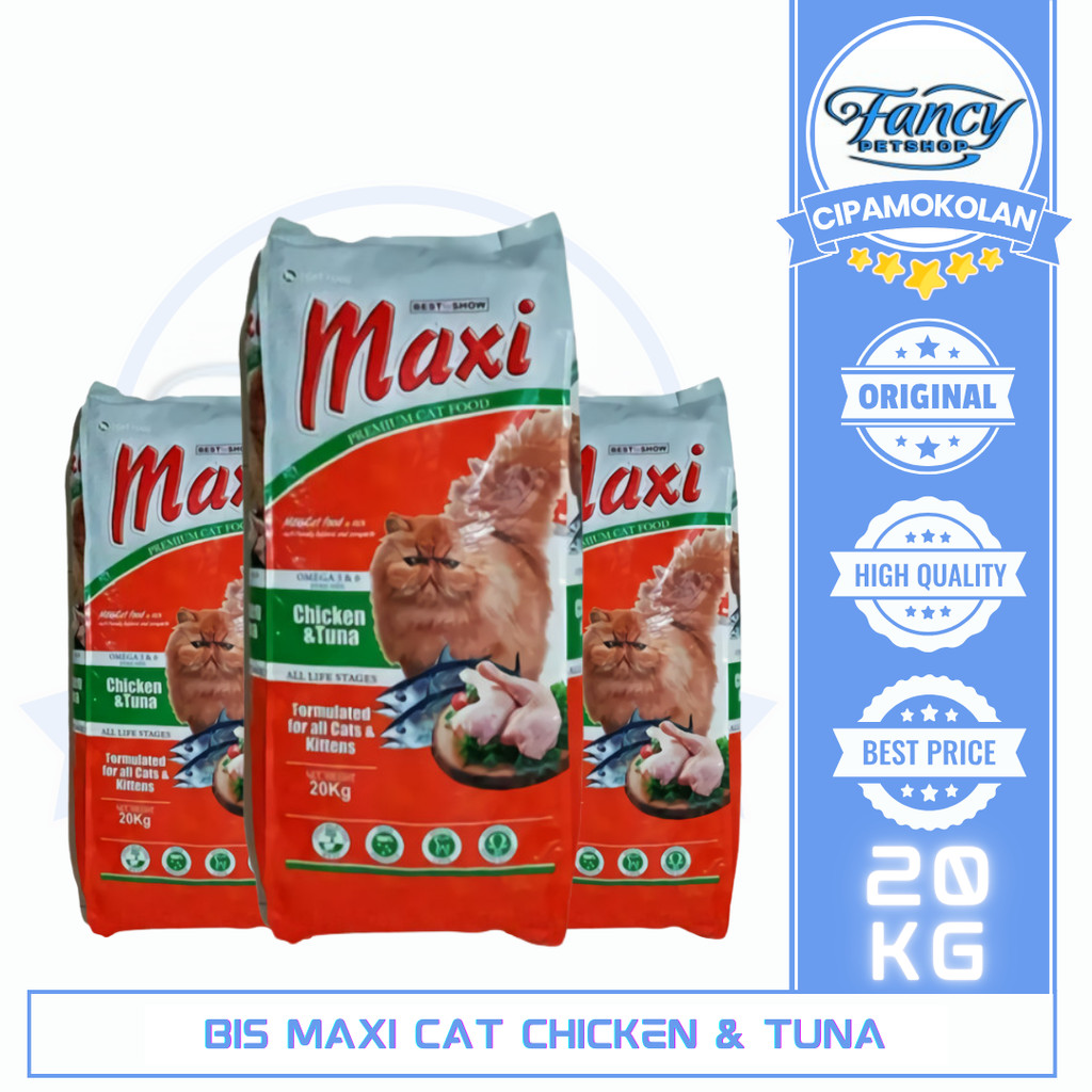 Jual Maxi Cat Chicken & Tuna 20 Kg | makanan kucing catfood 20kg ...