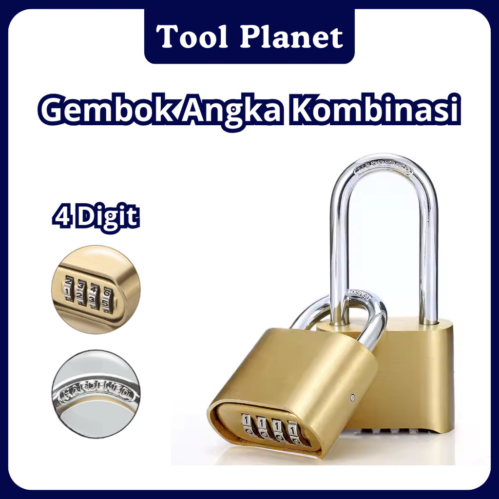 Jual Tool Planet (Garansi 1 Tahun) Gembok Angka Kombinasi 4 Digit Kunci ...