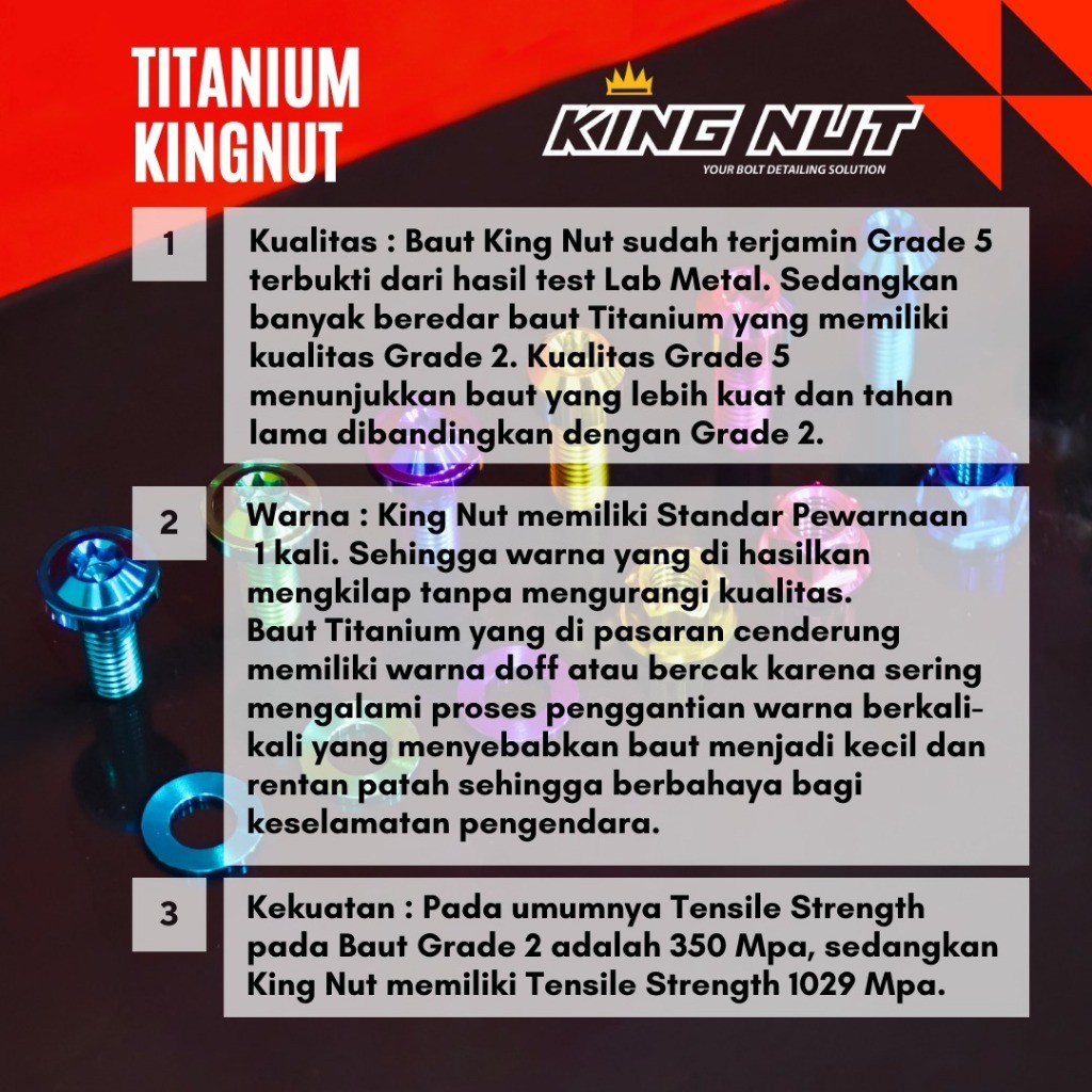 Jual Baut M 8 x 100 Drat 12 x 100 Aero Type Baut Titanium Grade 5 ...