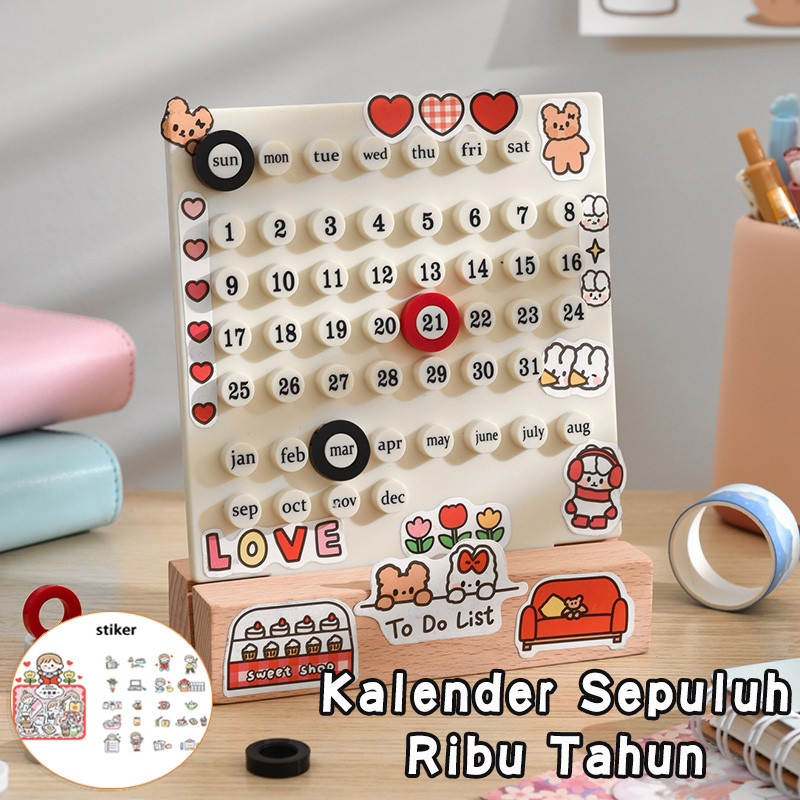Jual Kalender DIY Desktop Kalender Meja Abadi Permanent Calendar Diy ...