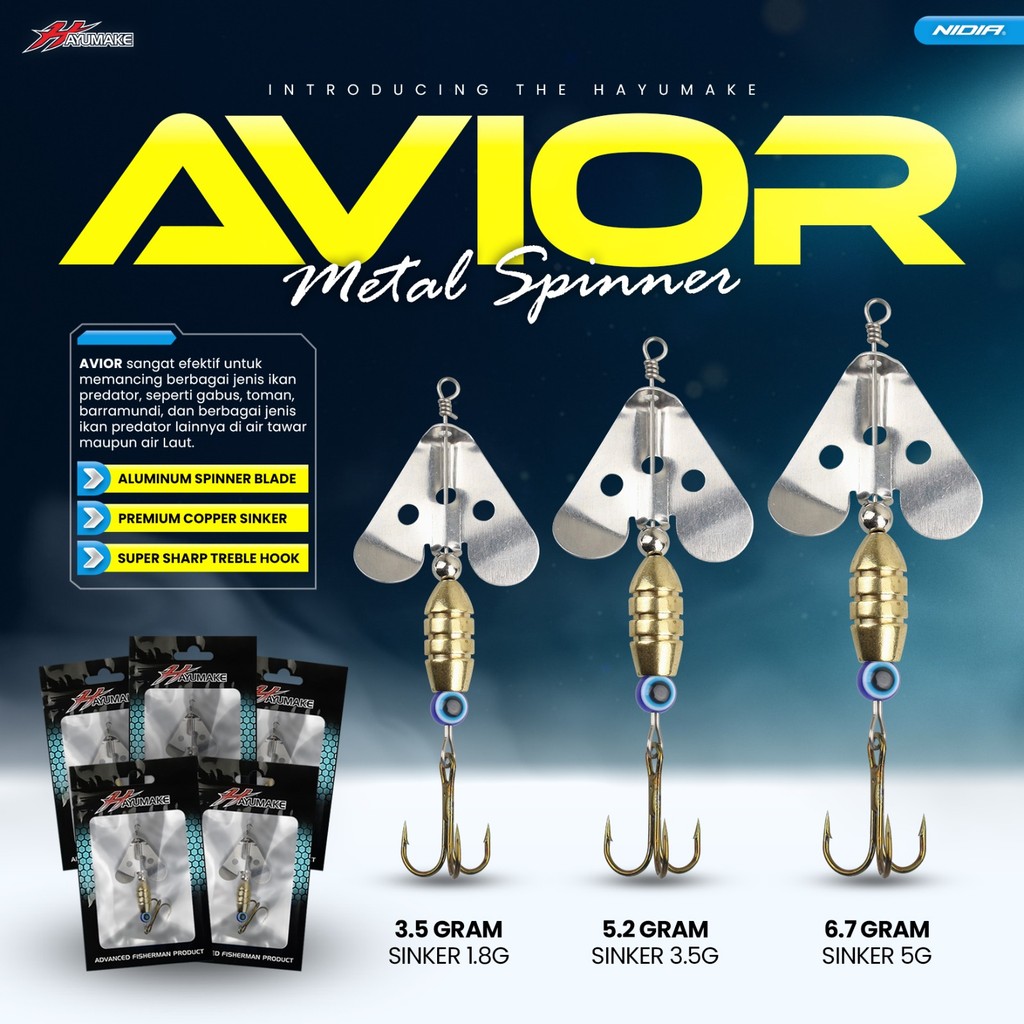 Jual Metal Spinner Lure Hayumake AVIOR - Slater Propeller Spinner Bait ...