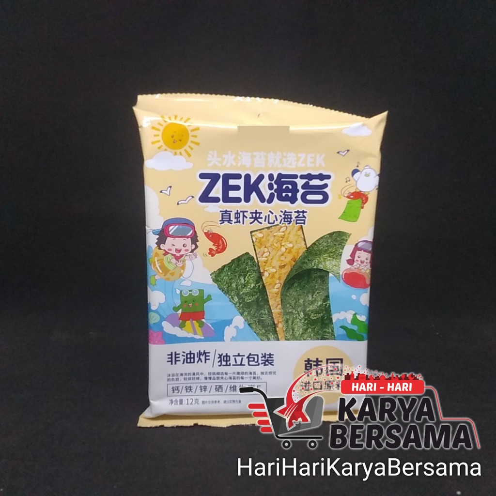 Jual MAKANAN RINGAN RUMPUT LAUT ZEK SANDWICH SEAWEED SHRIMP 12GR ...