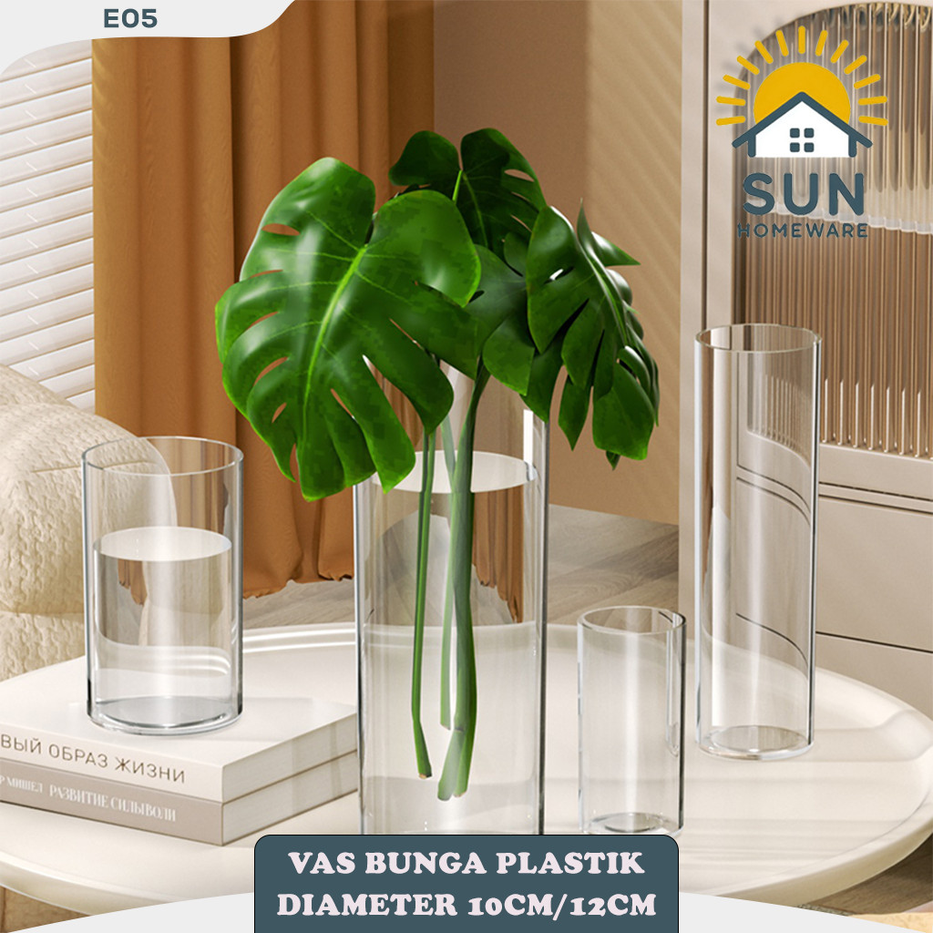 Jual SUN VAS BUNGA PLASTIK BENING Diameter 10CM/12CM E05/ VAS PLASTIK ...