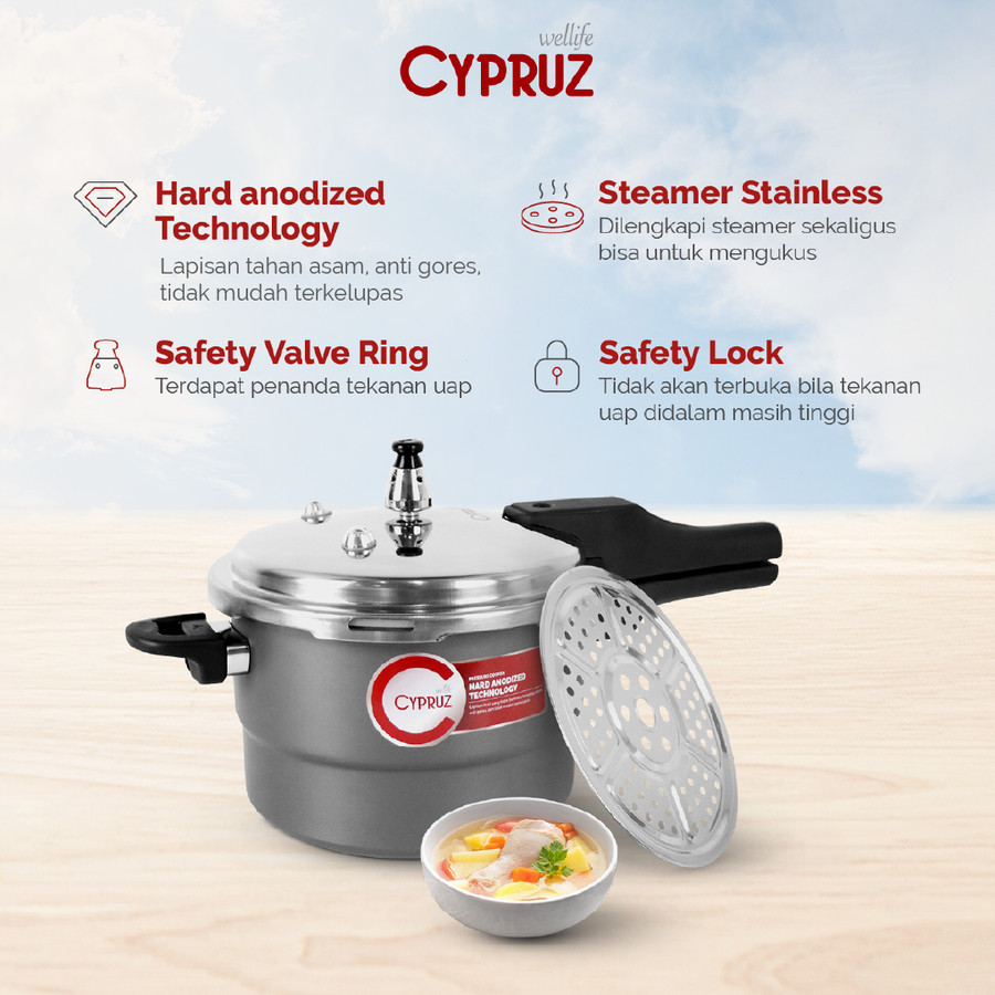 Jual Panci Presto Cypruz Jumbo Pressure Cooker Multifungsi | Shopee Indonesia