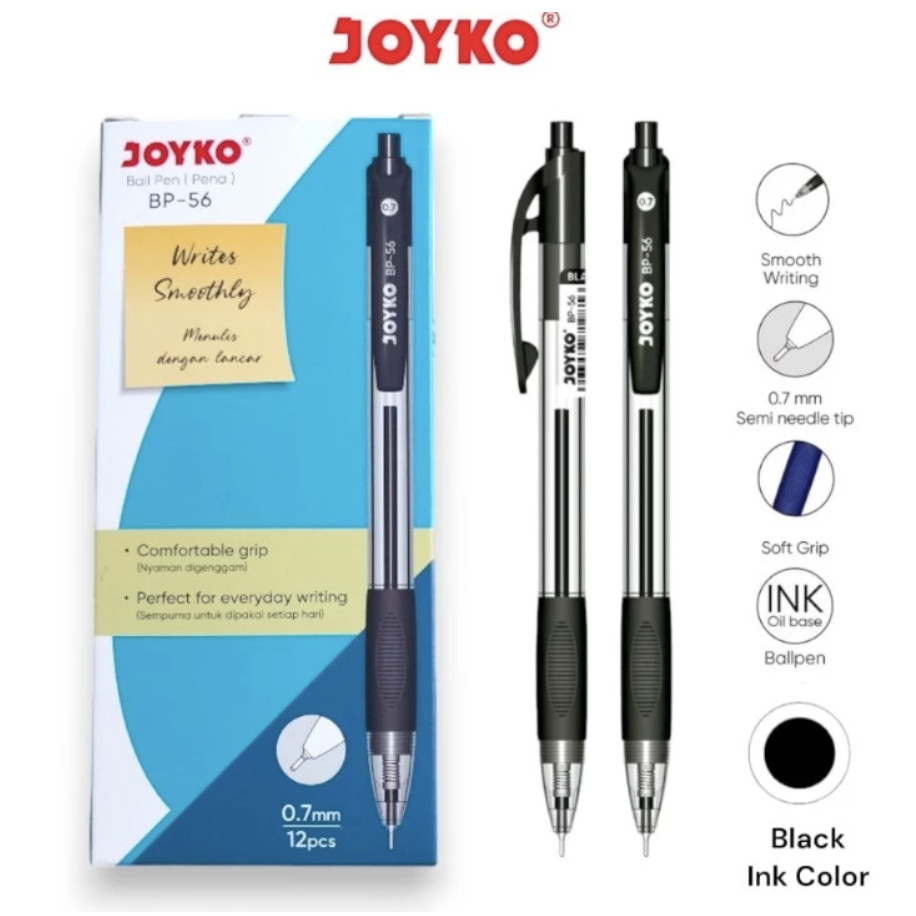 Jual Joyko BP-56 Pen | Ballpen | Ballpoint | Pulpen Joyko Ketebalan 0 ...