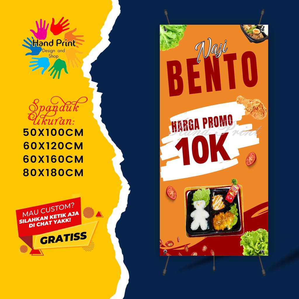 Jual Cetak Spanduk Banner Jual Nasi Bento MMT Spanduk Custom 60x160 ...