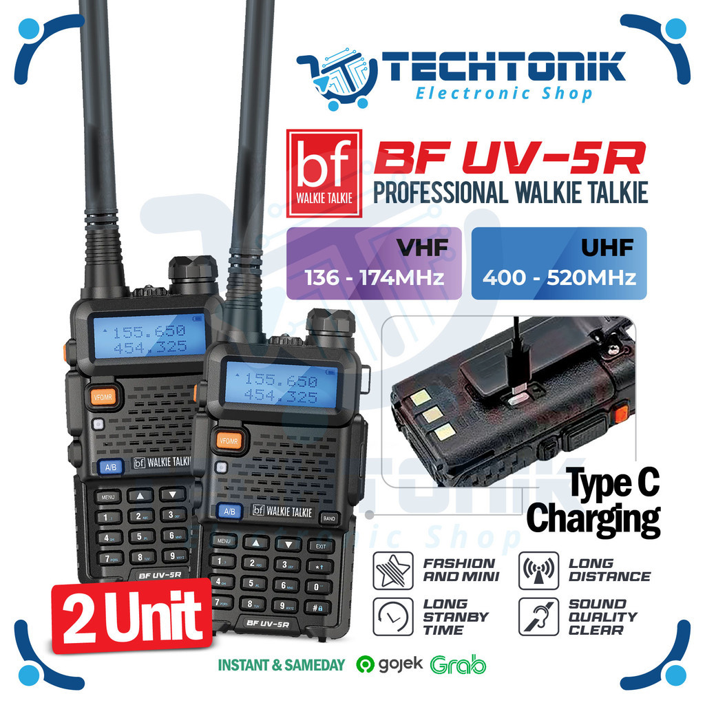 Jual Walkie Talkie HT Handy Talkie UV5R/UV-5R Radio HT Komunikasi - Hitam GARANSI ORIGINAL ...